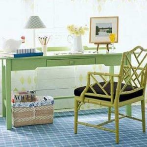 Juicy Lime, Blue and Brown Color Combination for Interior Decorating