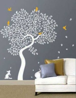 24 Modern Interior Decorating Ideas Incorporating Tree Wall Art