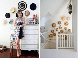 Fun Wall Decorating with Hats Adds Unique Accents to Home Interiors