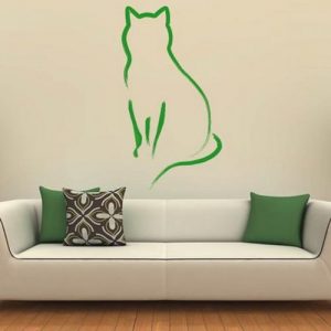21 Charming Interior Decorating Ideas with Cat Stickers and Painted Designs