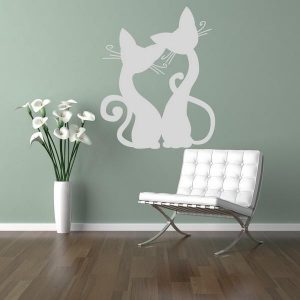 21 Charming Interior Decorating Ideas with Cat Stickers and Painted Designs
