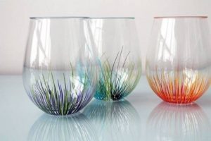 3 Simple Glass Painting Designs Created with Colorful Dots and Lines