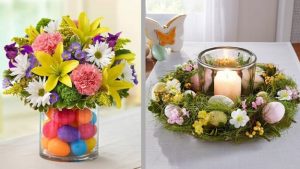 55 Floral Arrangements with Eggs, Easter Table Decorations and Eco Gifts